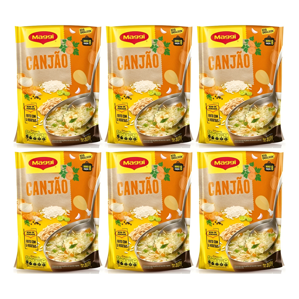 Kit C/6 Sopa Instantanea Maggi Canjao Em Sache 200 G | Shopee Brasil