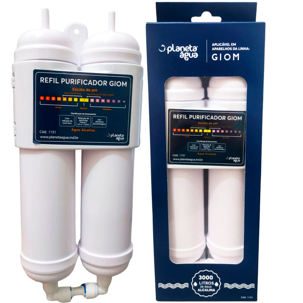Filtro Refil Duplo Planeta Água Para Purificador Giom | Shopee Brasil