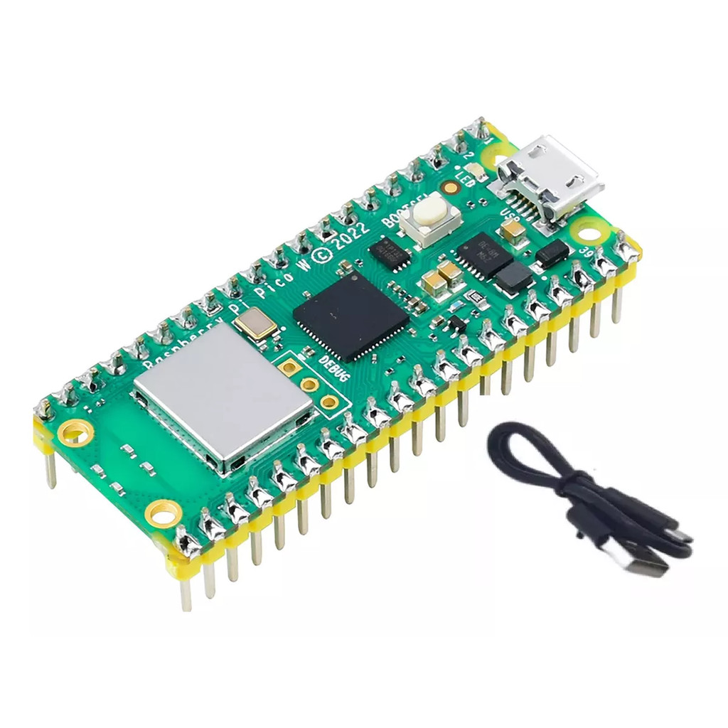 Placa Raspberry Pi Pico W Wifi Rp2040 Arm 133mhz + Cabo | Shopee Brasil