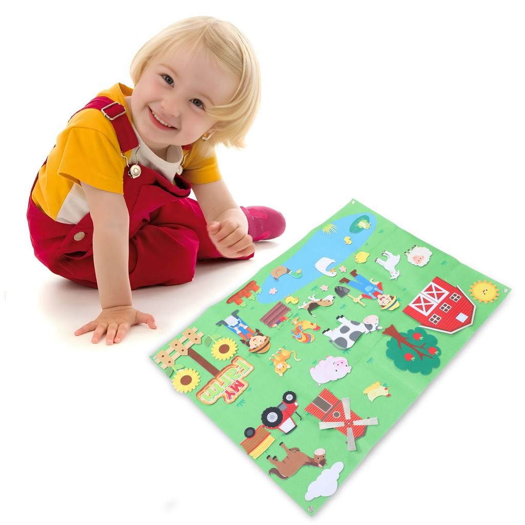 Hyhyhy Livestock Felt Board Learning Tool Interactive Farm Animals ...