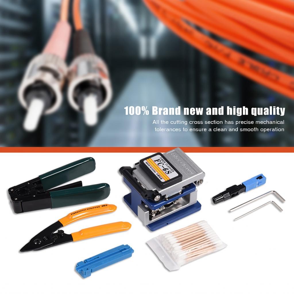 Fiber Optic Stripping Splice Tool Kit Set With Cleaver FC-6S Ergonomic ...