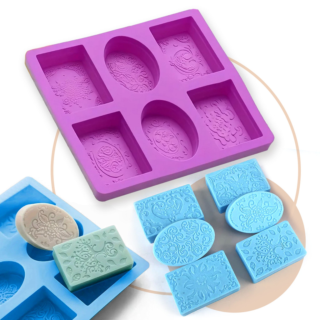 Kit 1/2/3/4 e 5 Unidades Forma de Silicone Sabonete Artesanal Luxo 80g ...