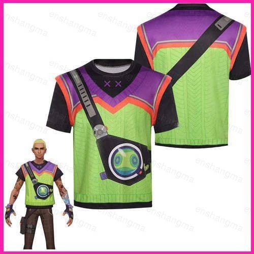 PS2 VALORANT Gekko Cosplay Pano Gráfico Completo Camiseta De Verão ...