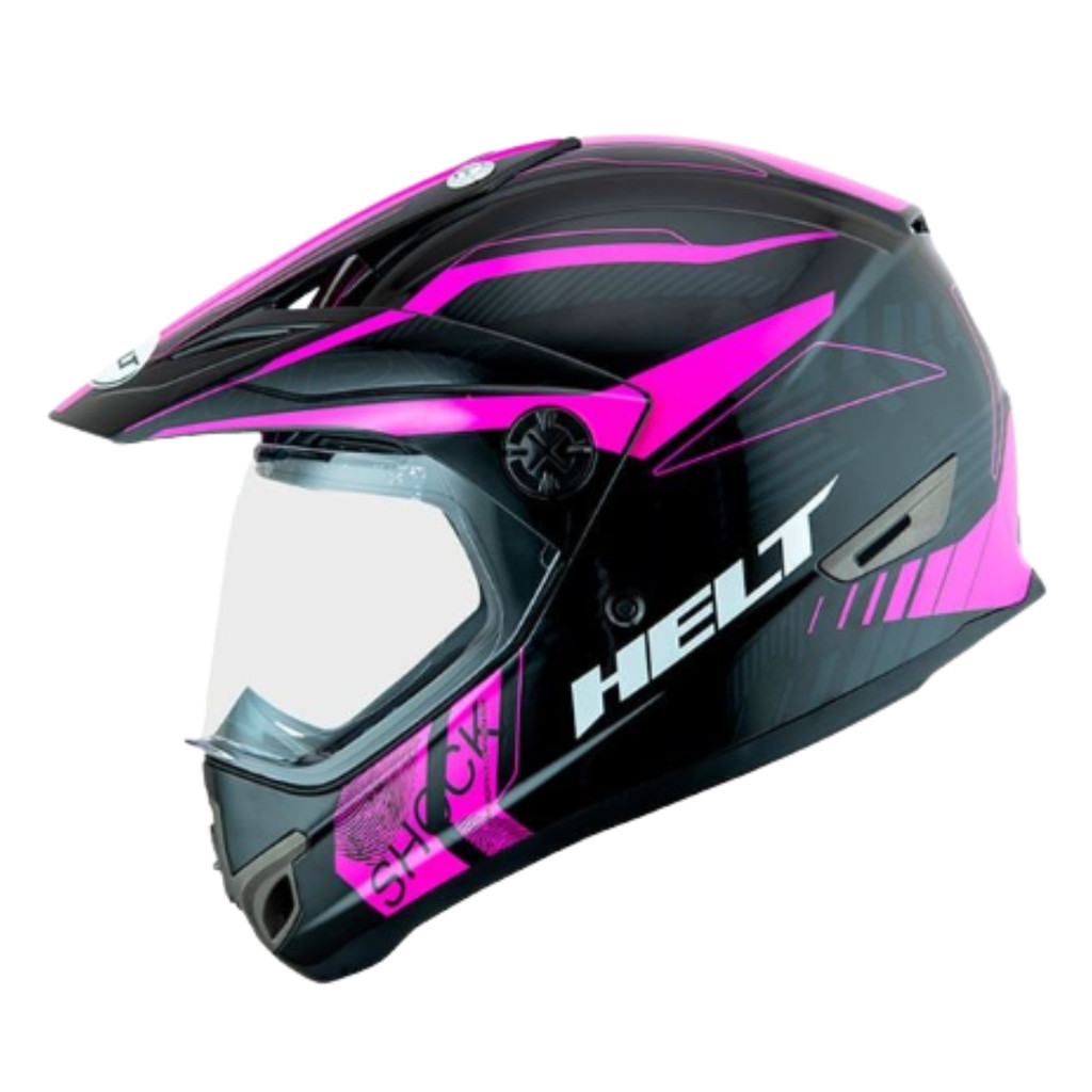 CAPACETE CROSS ROSA VISION SHOCK HELT TRILHA MOTOCROS TM 60 | Shopee Brasil