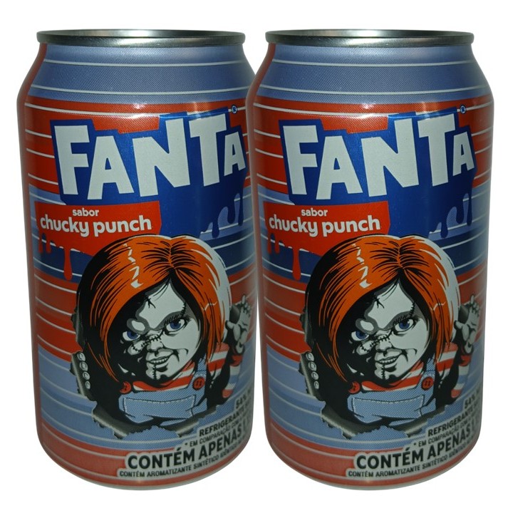 Kit 2 Fanta Mistério Chucky Punch Halloween Terror Lata Colecionável ...