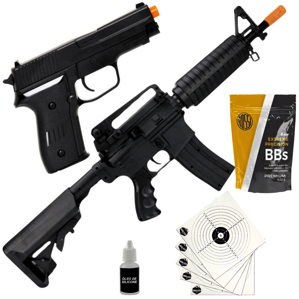 Kit Completo Airsoft Rifle VG M4A1 + Pistola Vigor P226 Spring ...