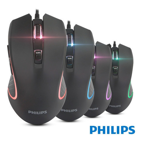 Mouse Gamer Philips G413 Fio Pc Usb 6400 Dpi 1000hz 6 Botões Cor Preto ...