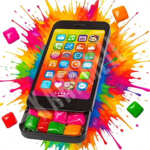 Chicletes Mi Phone Kids Mania Preto - Importado | Shopee Brasil