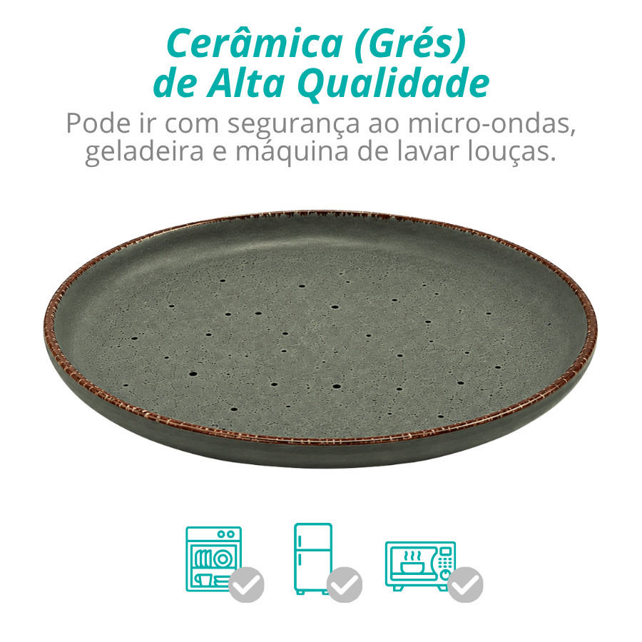 Prato Fundo De Cerâmica Cinza Claro Fosco Refeição 27cm | Shopee Brasil
