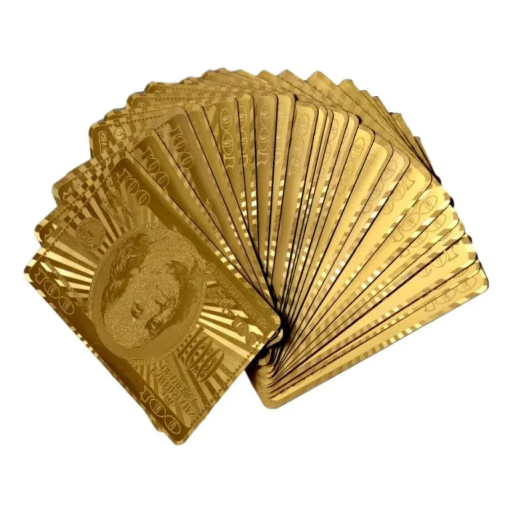 Baralho Folheado Ouro 24K Carat Gold Backside Dolar | Shopee Brasil