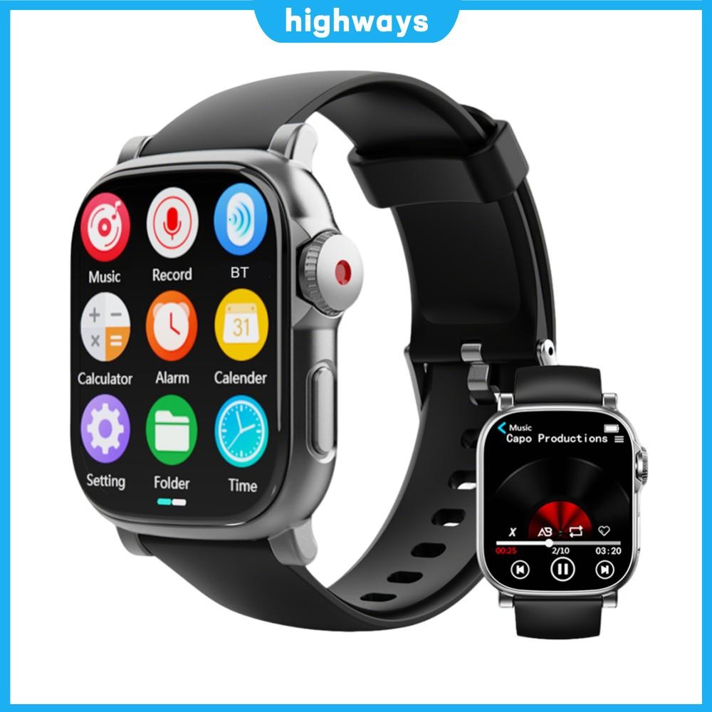 MP3 Player Watch BT 5.4 Touch Screen Alto-Falante Embutido Gravador De ...