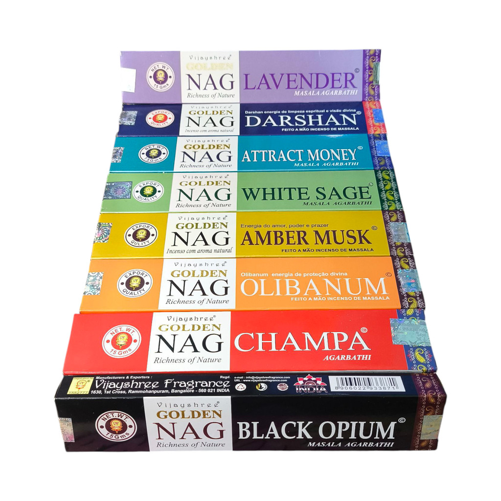 Incenso Indiano Massala Golden Nag - Escolha O Aroma | Shopee Brasil