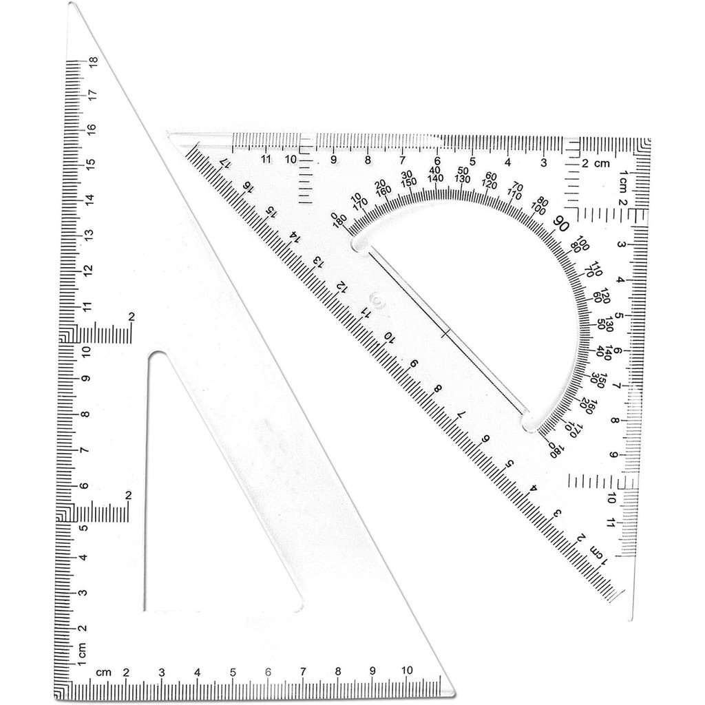 Conjunto de Régua Triangular e Quadrada BronaGrand, 30/60 e 45/90 Graus ...