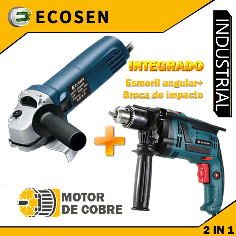 KIT 2 EM1 Furadeira de Impacto Parafusadeira 220V+Esmerilhadeira ...
