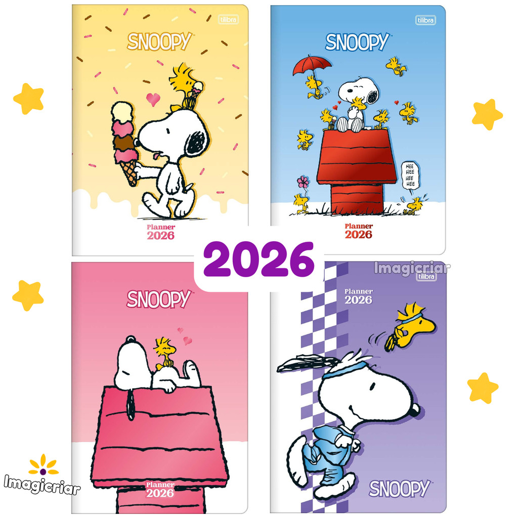 Planner Mensal Snoopy 2026 Grampeado Tilibra | Shopee Brasil