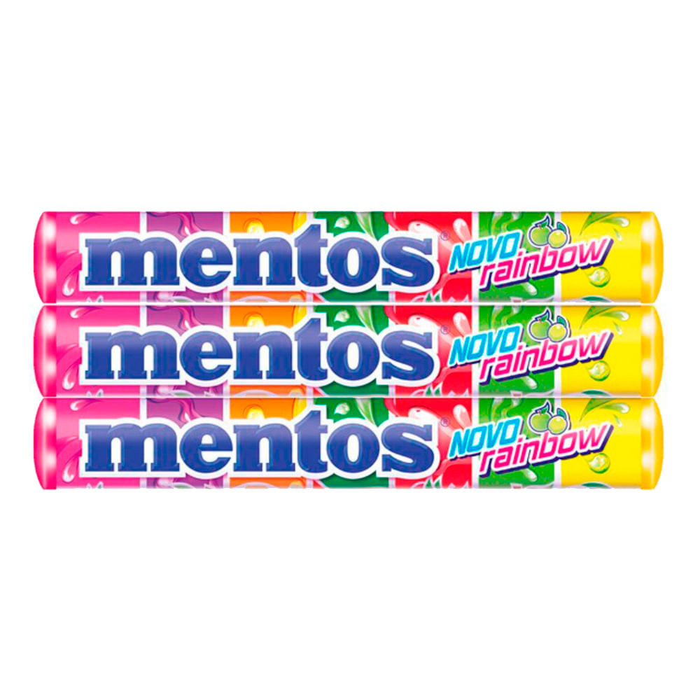 Kit 3 Balas Mentos Novo Rainbow 37,5g | Shopee Brasil