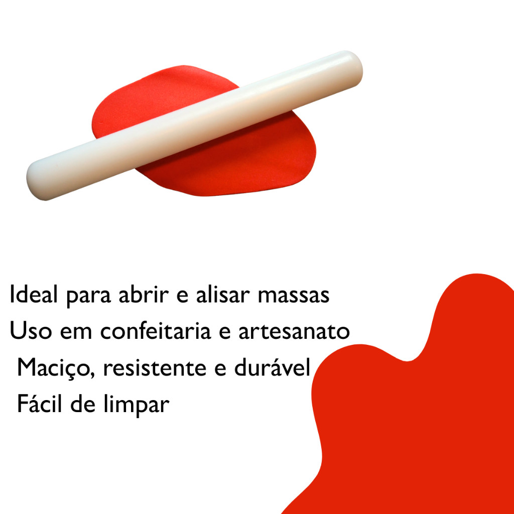 Rolo Maciço Para Massa Biscuit Pasta Americana 20cm Rolinho Confeitaria ...