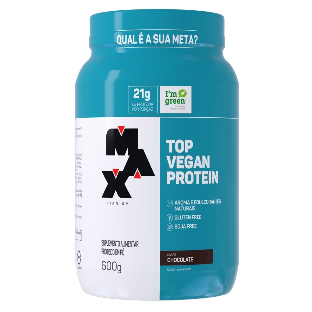 Suplemento Alimentar Max Titanium Top Vegan Protein Sabor Chocolate Com ...