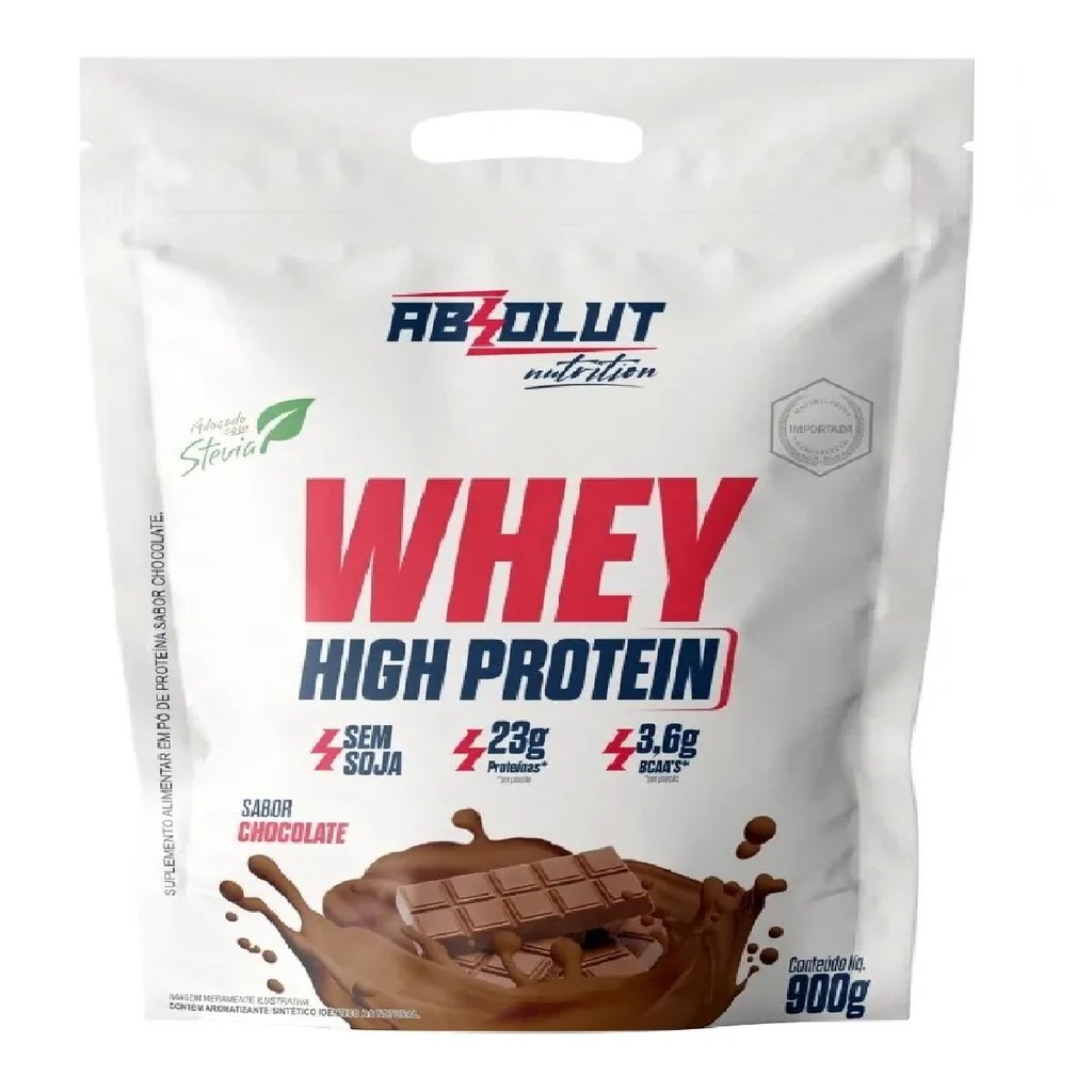 Whey High Protein Refil 900g Absolut Nutrition Chocolate | Shopee Brasil