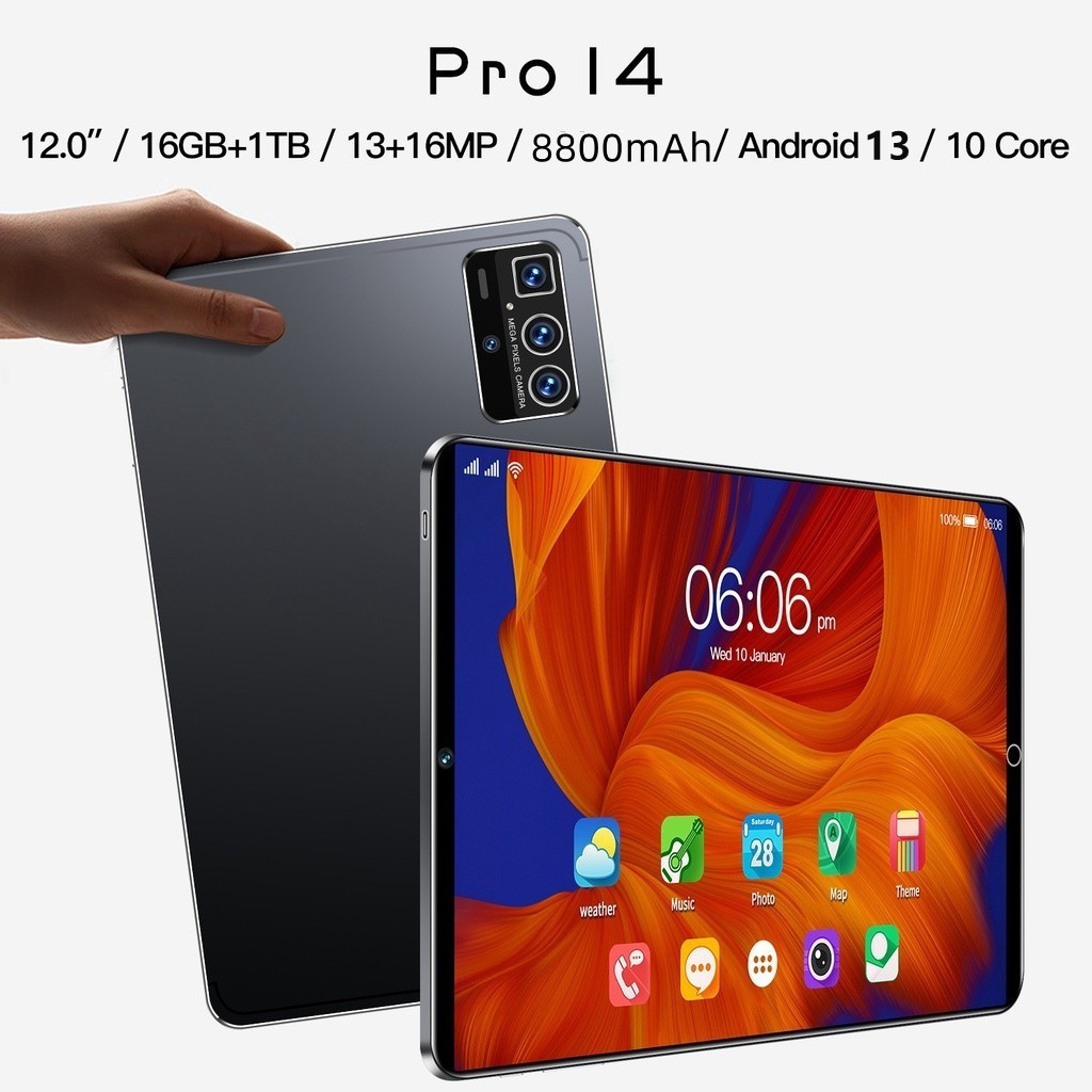 2025 novo Tablet PC 12 Polegada 16 GB RAM + 1 TB ROM, Android 13 câmera ...