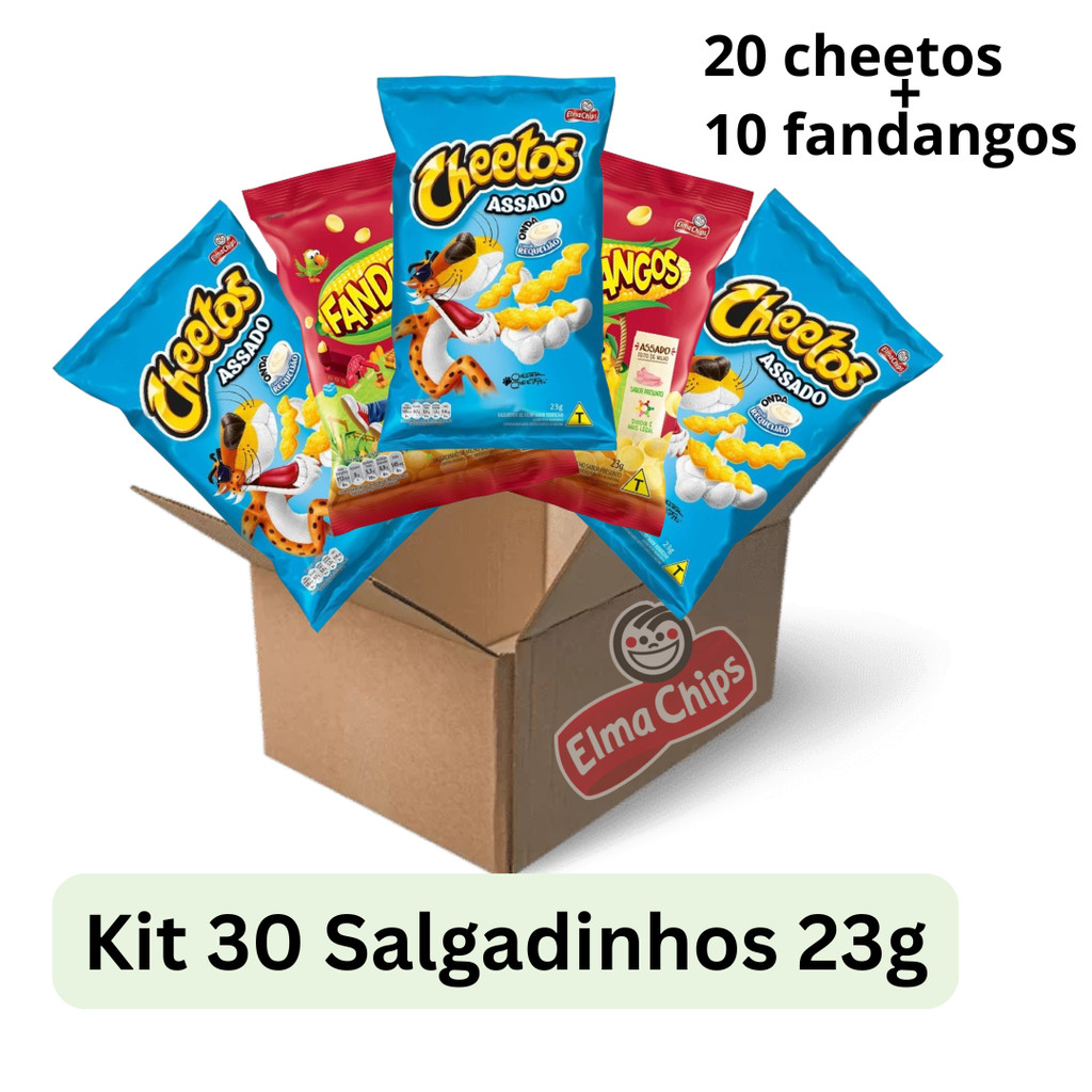 Kit 30 Salgadinhos Cheetos e Fandangos Elma Chips 23g | Shopee Brasil