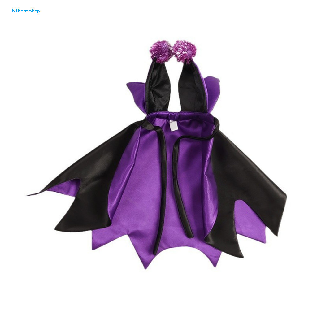 Pet Wizard Cloak Black Cape Spooky Halloween Costume Set for Cats and ...