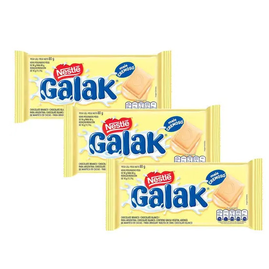Kit 3 Barra Nestlé Galak 80g | Shopee Brasil