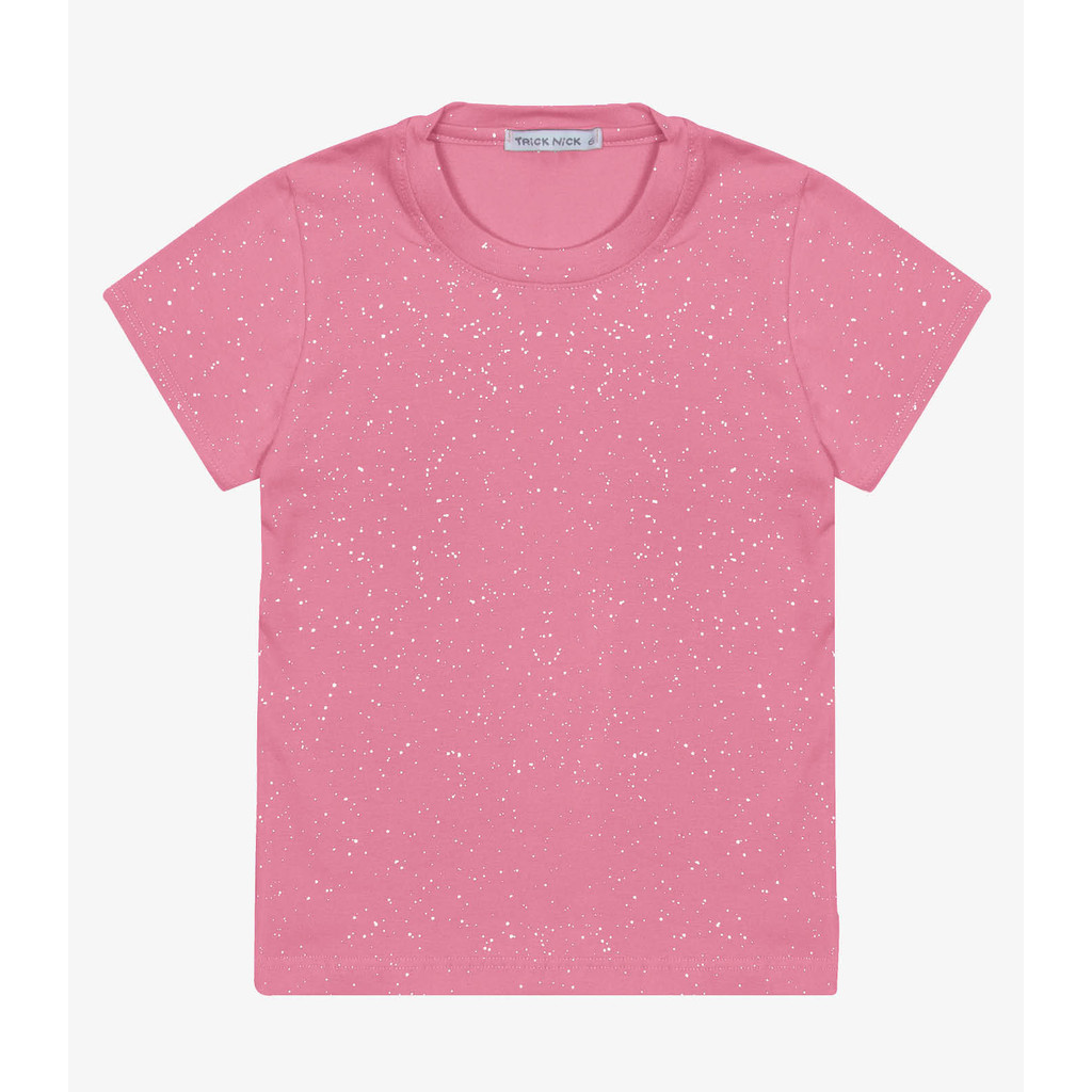 Blusa Infantil Cotton Glitter Trick Nick Rosa | Shopee Brasil
