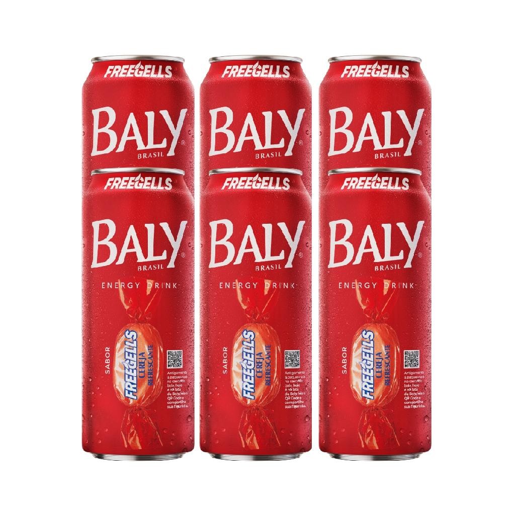 Kit 6 Energético Baly Brasil Cereja 473ml Lata Original | Shopee Brasil