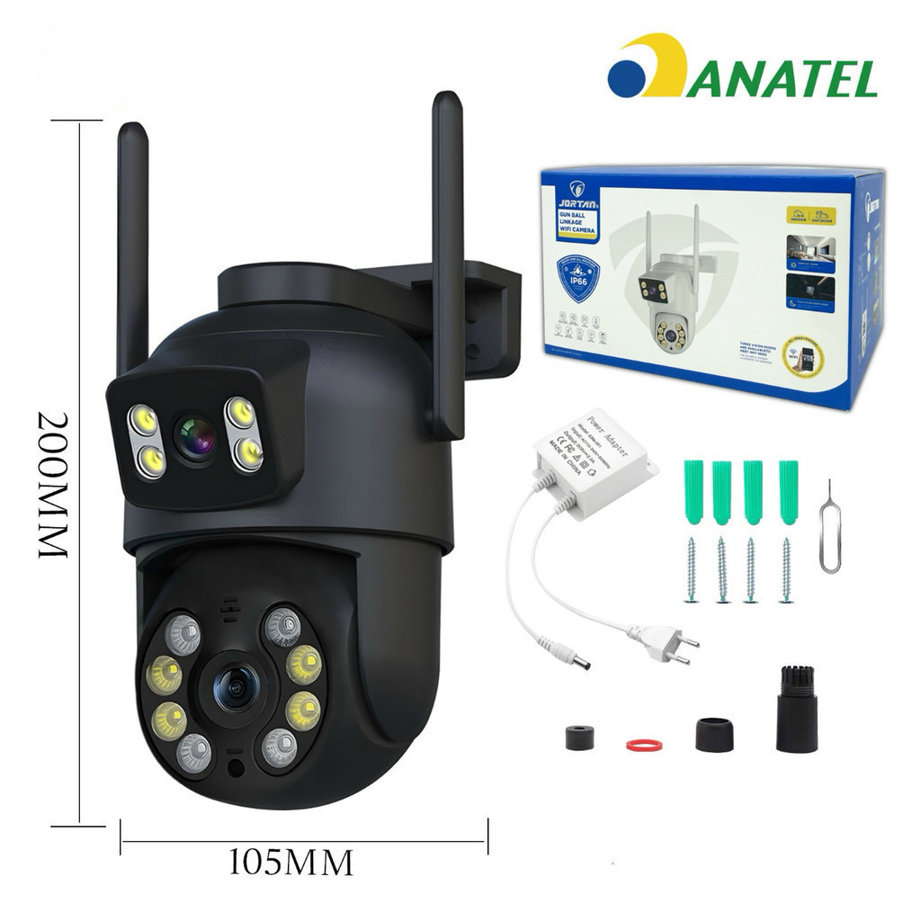 Câmera de segurança YOOSEE IP66 Wi-Fi com lente dupla e sensor de ...