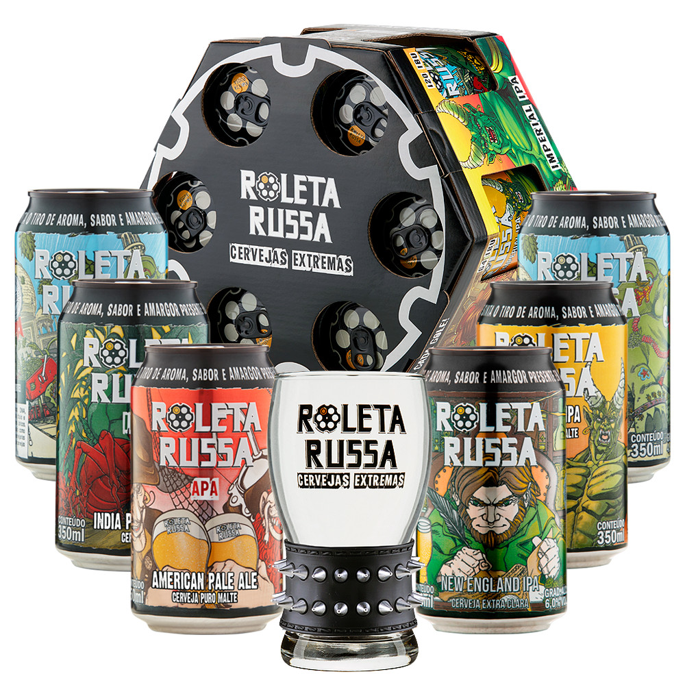 Cerveja Roleta Russa 6 Latas NE IPA e Imperial IPA 350ml | Shopee Brasil