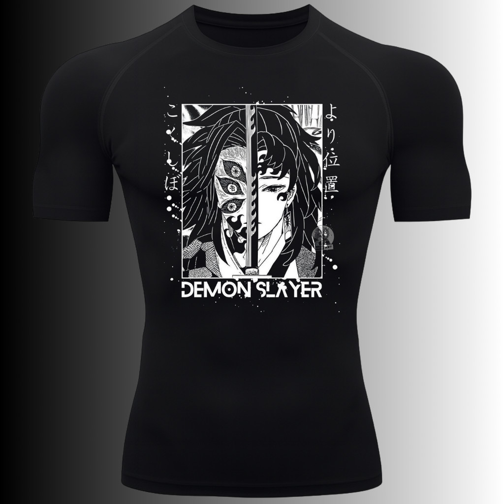 Camiseta Compressão Curta Anime Demon Slayer Kimetsu No Yaiba Kokushibo ...