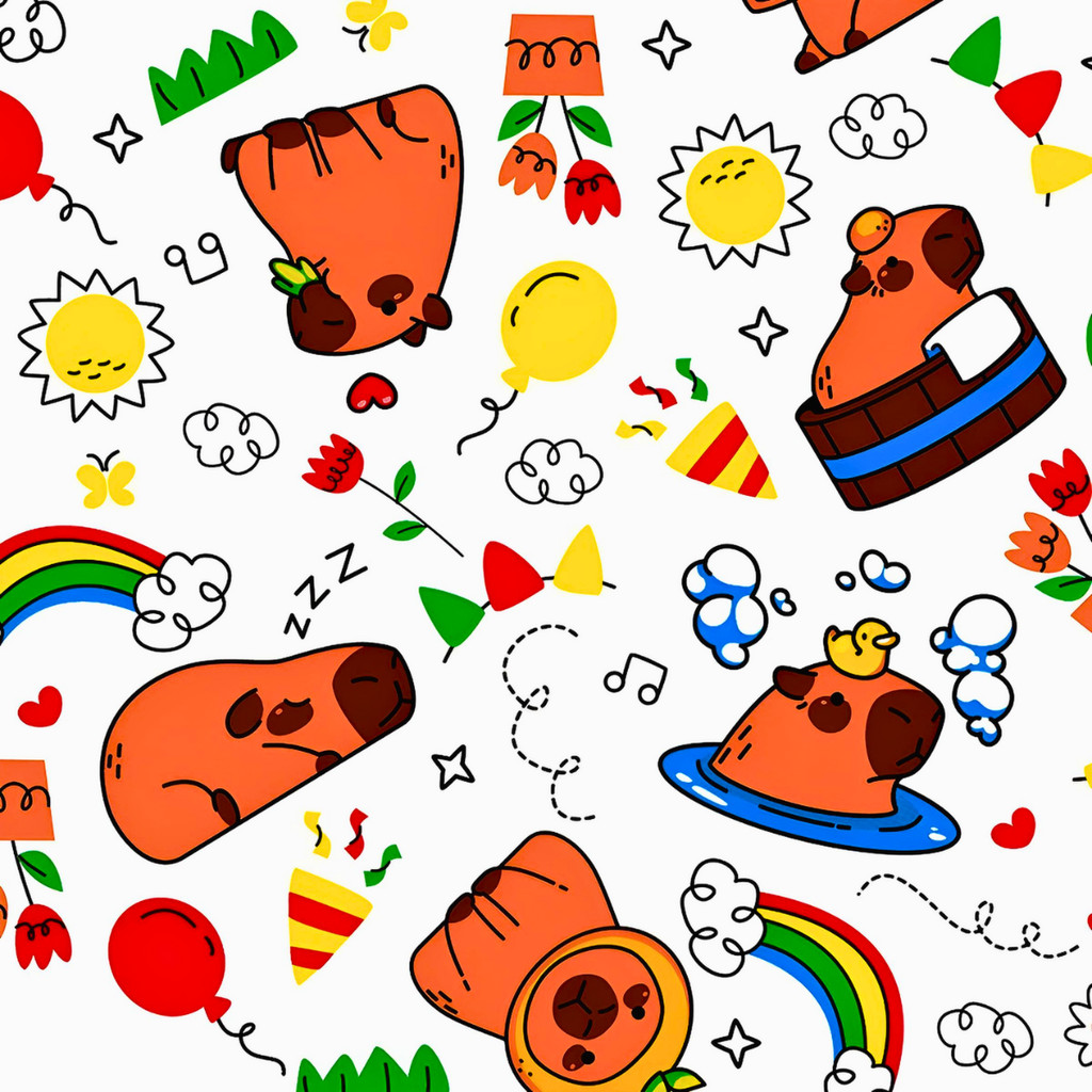 TNT Toalha De Mesa 1,40x2 40G Capivara Fundo Branco Mewi | Shopee Brasil