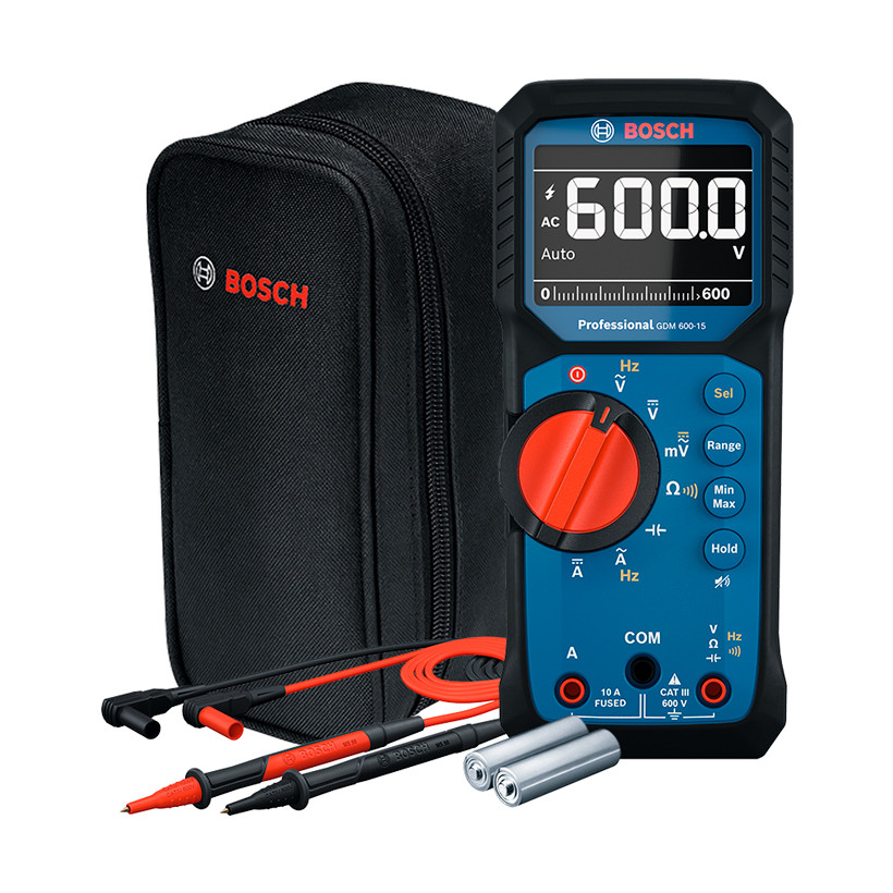 Multímetro Digital com True RMS, CAT III 600V e IP65 Bosch GDM 600-15 ...