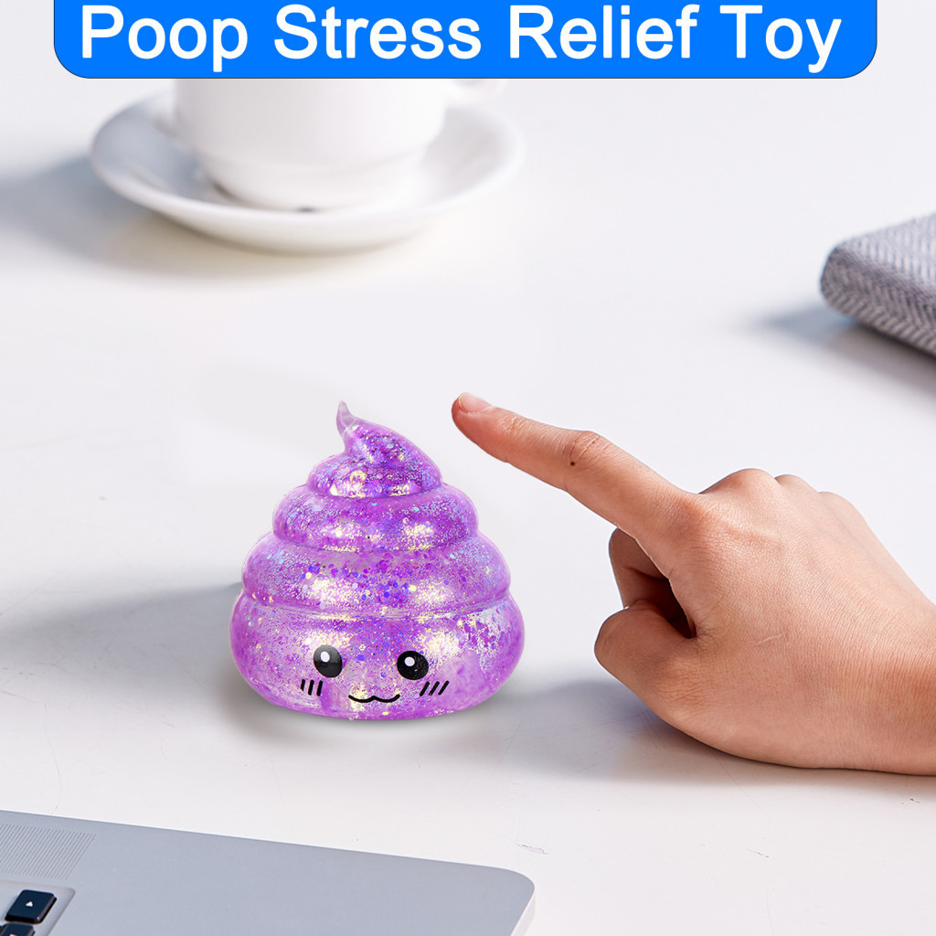 Poop Stress Relief Toy Portable Fidget Glitter for Soft Calming Sensory ...