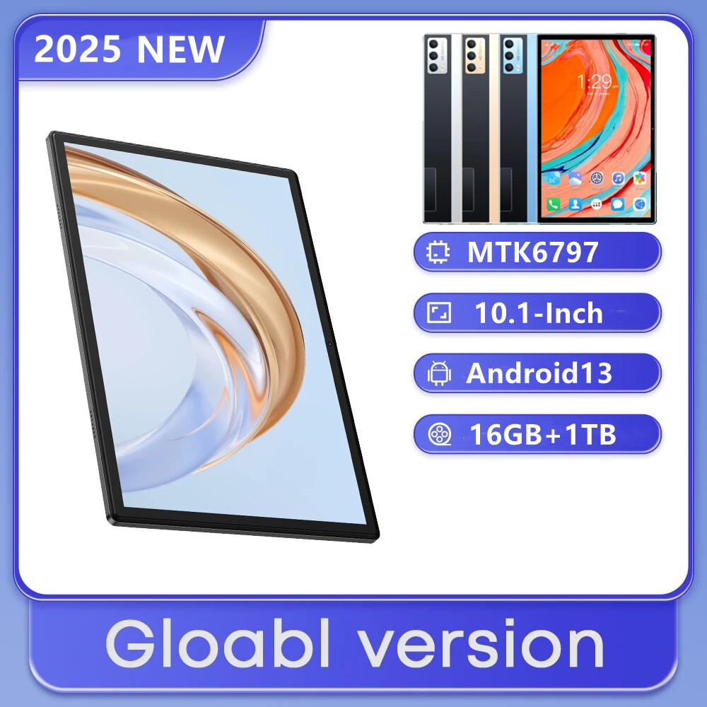 2025 novo estilo 10.1 Polegada tela IPS 16GB RAM 1TB ROM tablet 5G sem ...