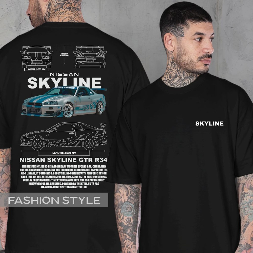 Camiseta Bullet Skyline Street Racing Vibes Carro Esportivo GTR34 ...