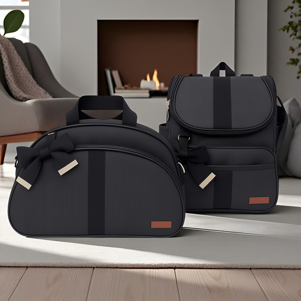 Bolsa Debebe Maternidade Linho Térmica Grande Com Laços | Shopee Brasil