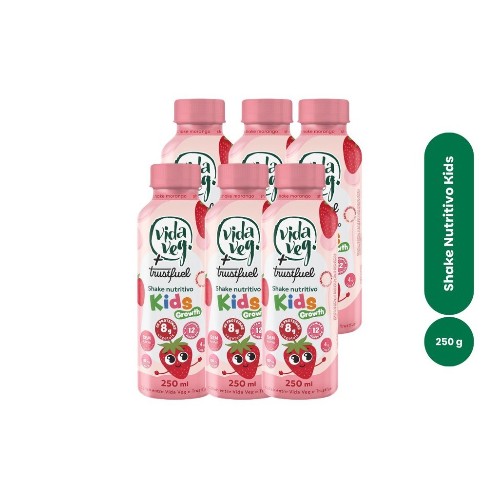 Pack Combo Shake Kids Aveia Vida Veg Sabor Morango 250g | Shopee Brasil