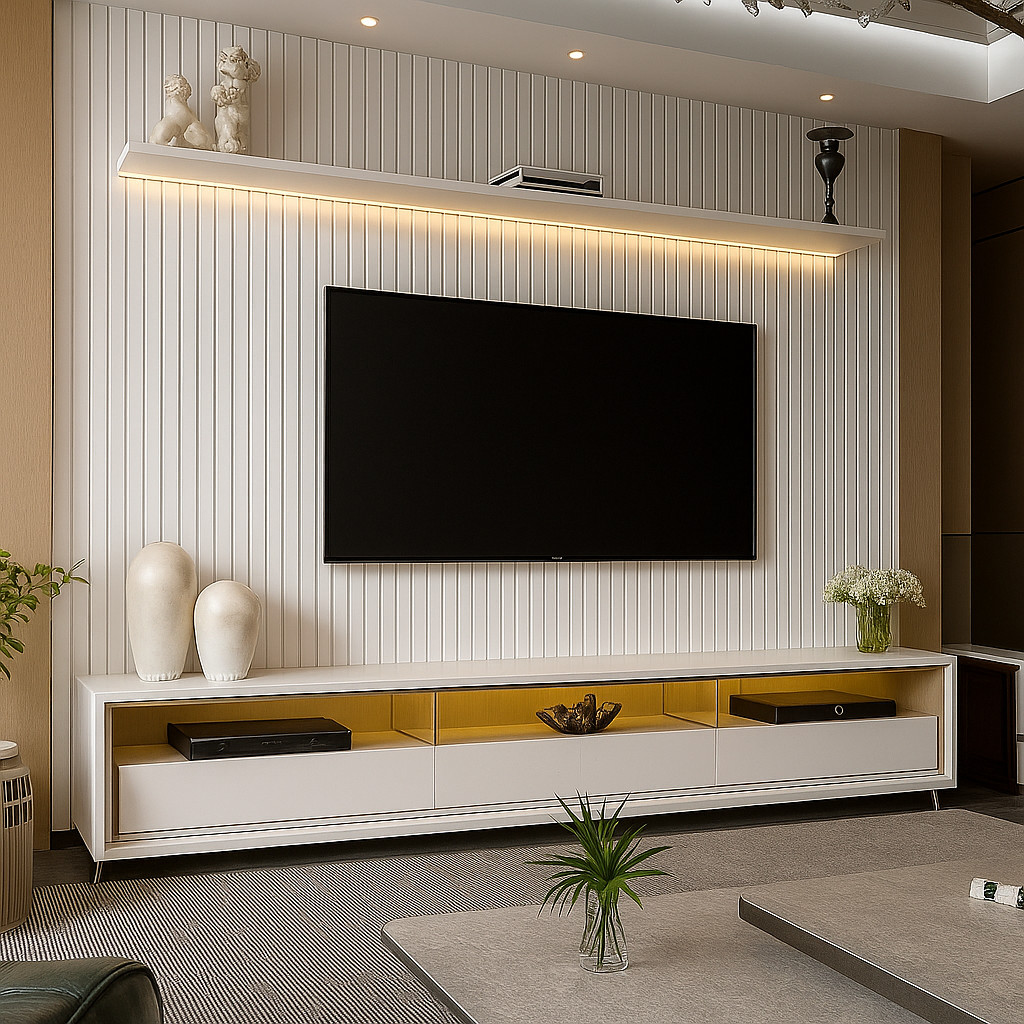 Painel Ripado PVC 1,01m x 15,5cm Cor Madeira Branca Revestimento Parede ...