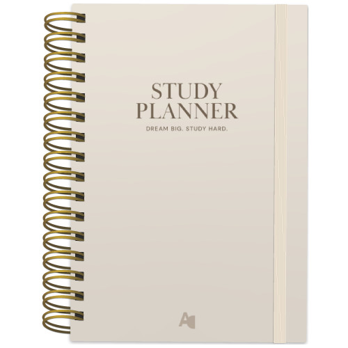 Planner de Estudos Bege Anual Reposicionável Planner Anual A5 + Refil Módulo Estudos | Shopee Brasil
