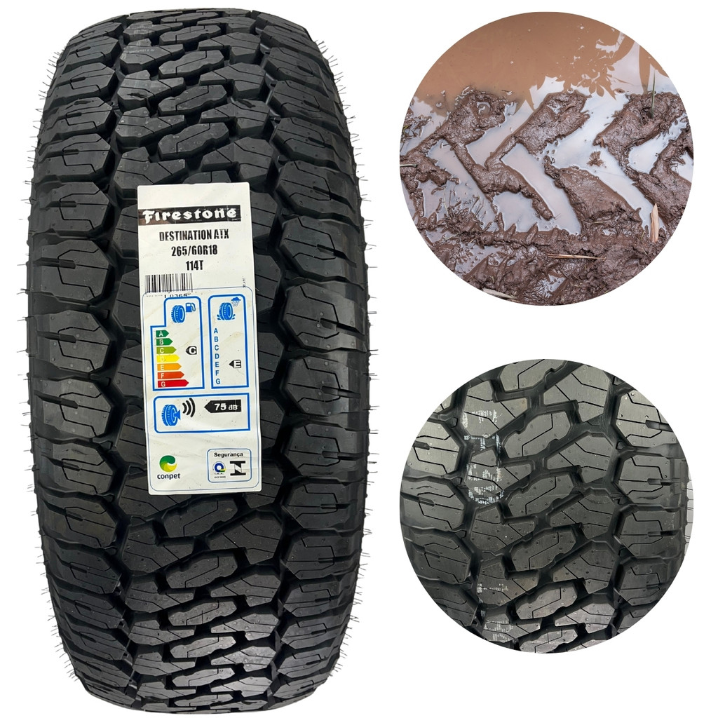 Pneu Firestone Destination ATX 265/60R18 114T Aro 18 Hilux S10 Ranger ...