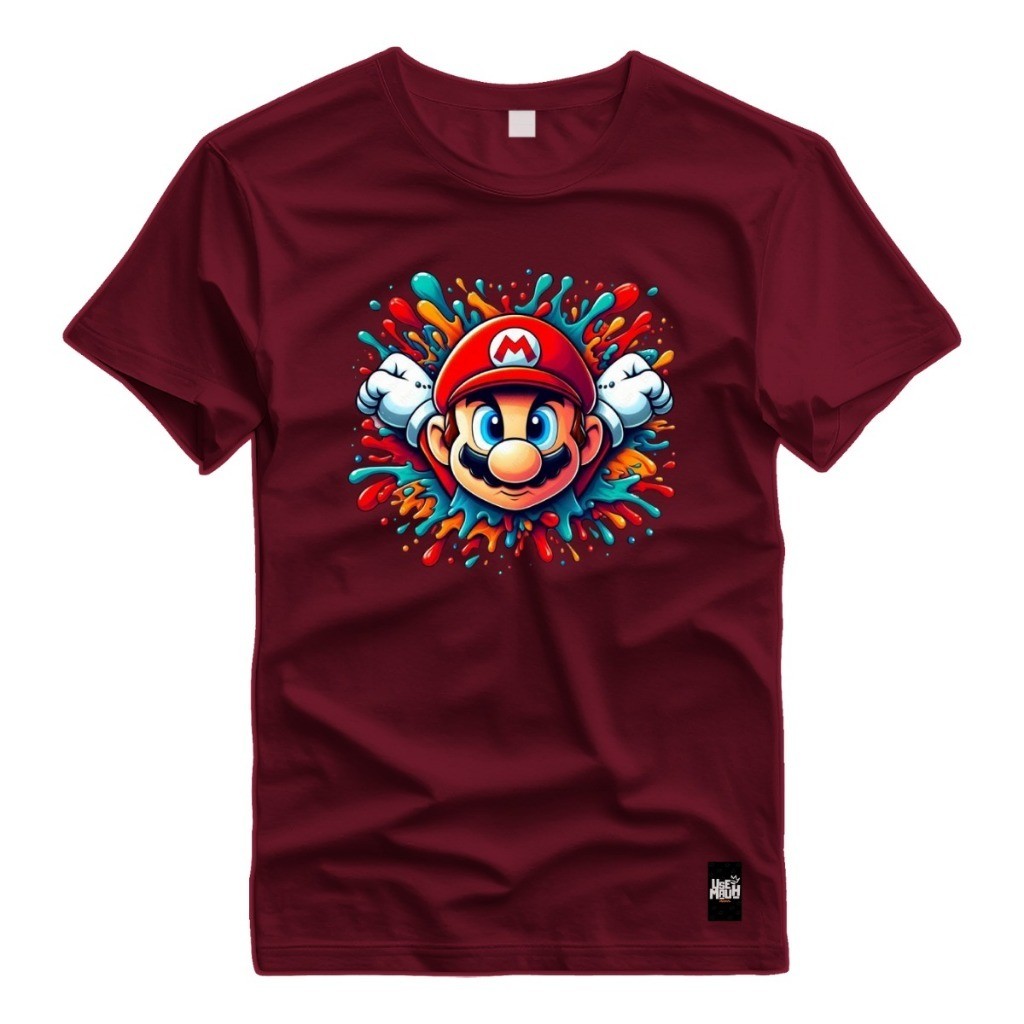 Camiseta De Algodão Estampada Unissex Lançamento Mario Bros Game ...