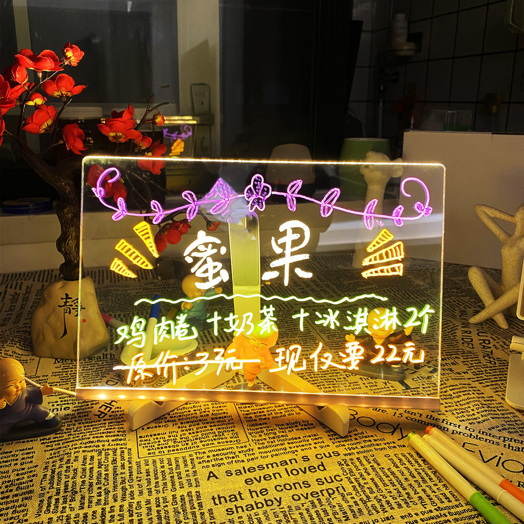 placa de luz LED fluorescente de acrílico transparente DIY, placa de ...