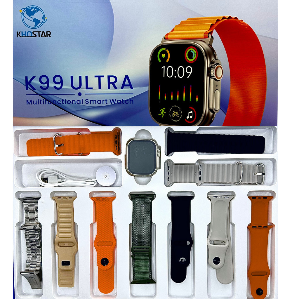 Smartwatch K99 Ultra 12 em 1 – Relógio Inteligente 49mm com 10 Pulseiras, Bluetooth, Monitor de ...