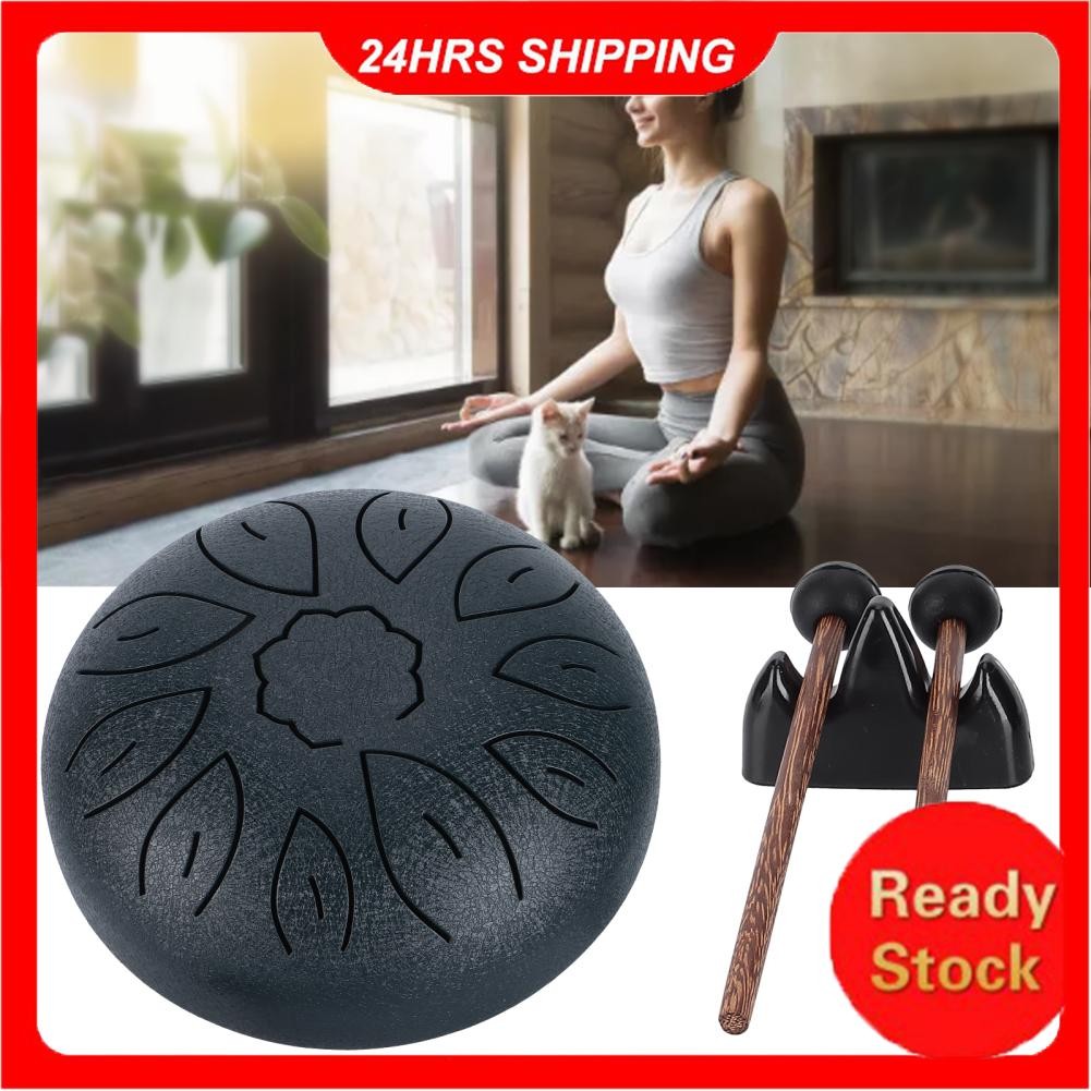 pethome-BR Generic 6-inch Steel Tongue Drum Kit Ethereal Sound Hand Pan Percussion Instrument ...