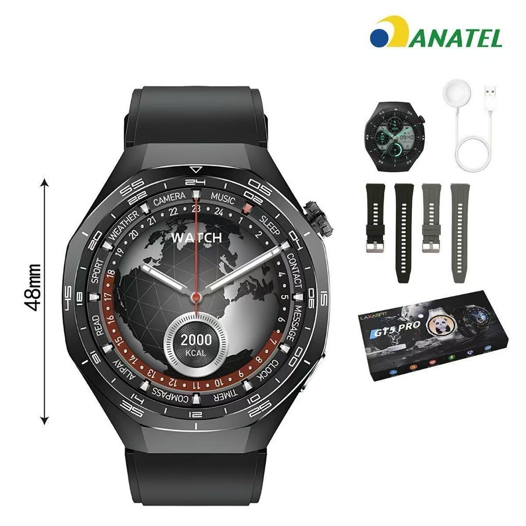 Smartwatch GT5 Pro GPS NFC com tela HD e monitor de frequência cardíaca ...