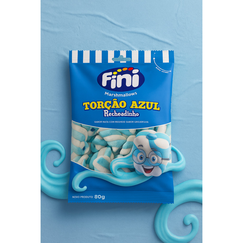 MARSHMALLOW TORÇÃO RECHEADO AZUL FINI 250G | Shopee Brasil