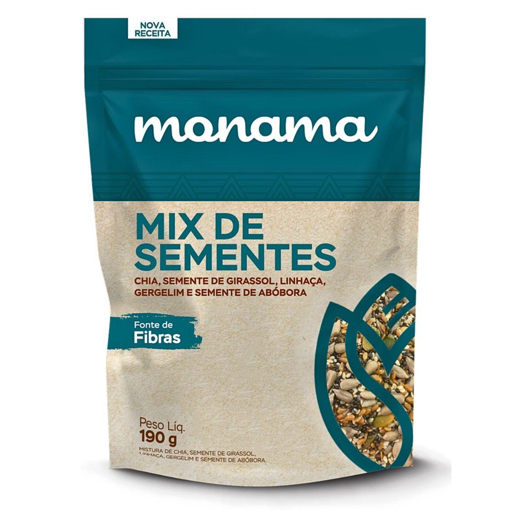 Mix de Sementes 190g Monama Chia, Linhaça, Castanha-de-Caju | Shopee Brasil