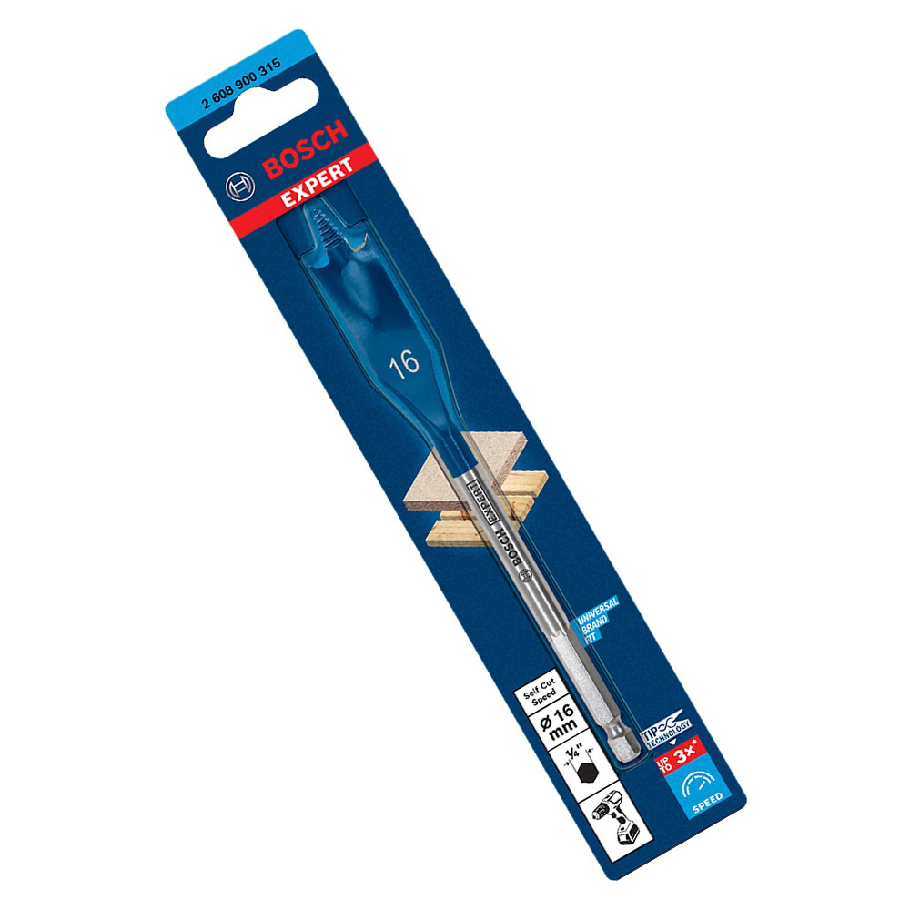 Broca Chata 16mm x 152mm para Madeira Bosch EXPERT Self Cut Speed ...